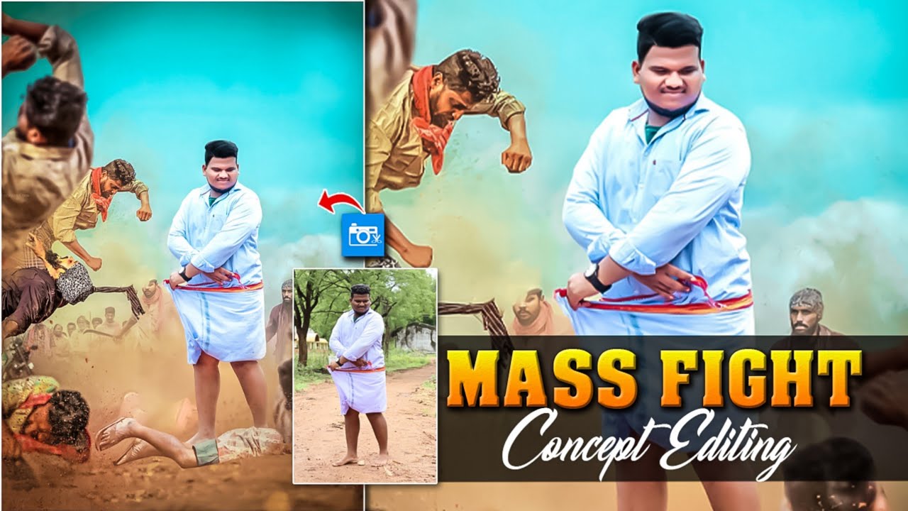 Mass Fight Photo Editing🔥|| Creative Fight Scene Photo Editing... - YouTube