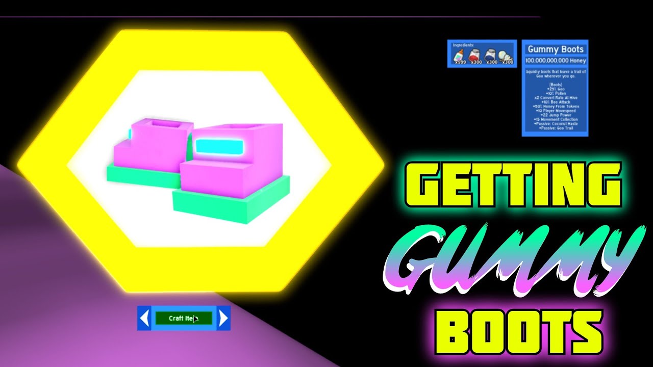 BUYING *100 BILLION* GUMMY BOOTS [GOO TRAIL] | Roblox Bee Swarm ...