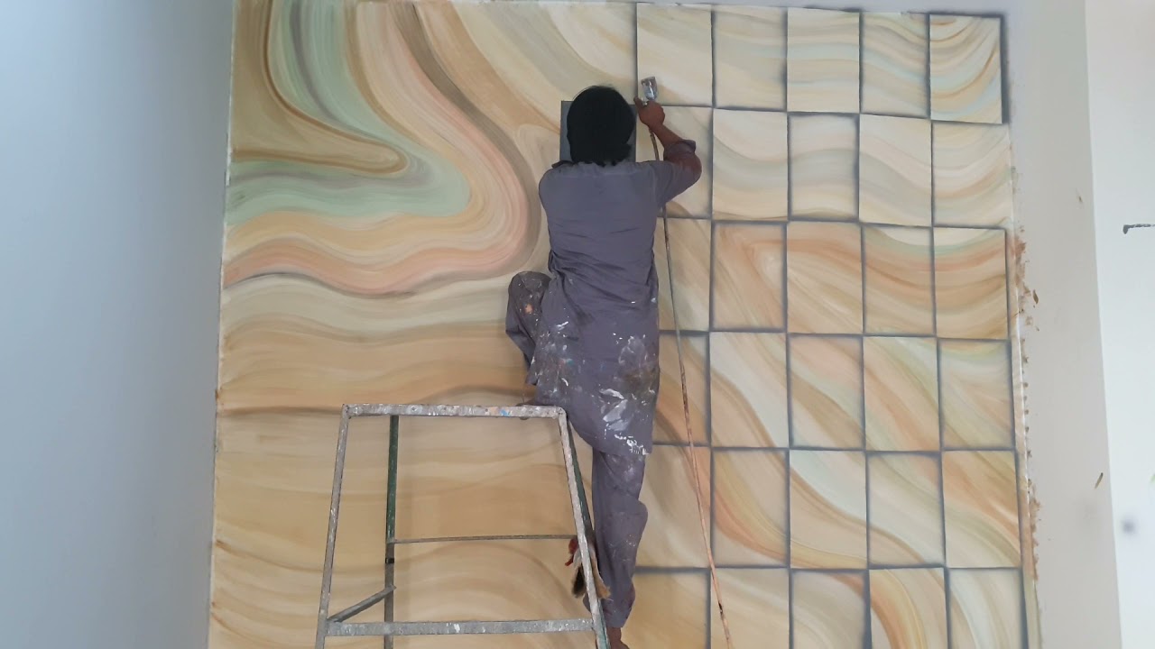 amazing 3d scenery wall mural painting design - YouTube