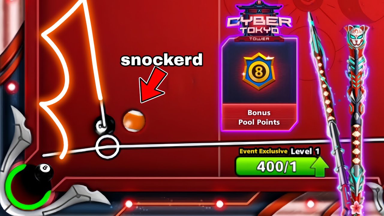 8 ball pool - 400 pieces of Cyber Tokyo Cue🤯- CYBER TOKYO TOWER table ...