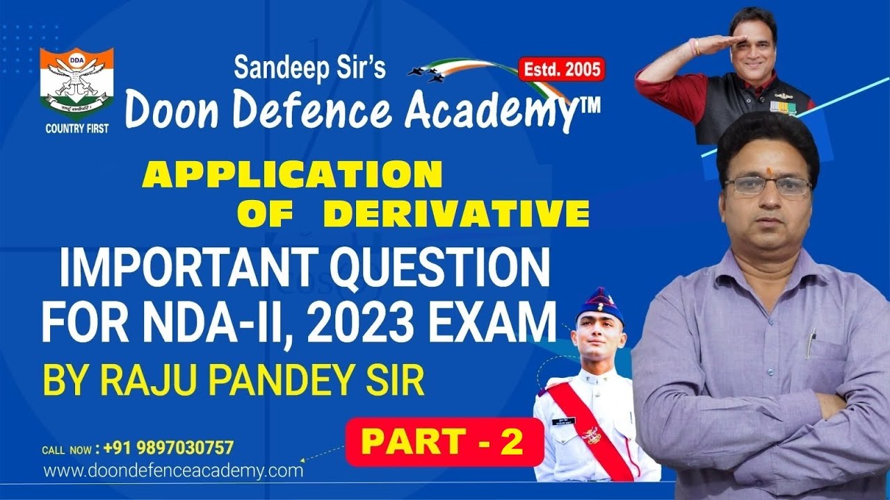 Application Of Derivative - PYQ & Important Questions For Upcoming NDA ...