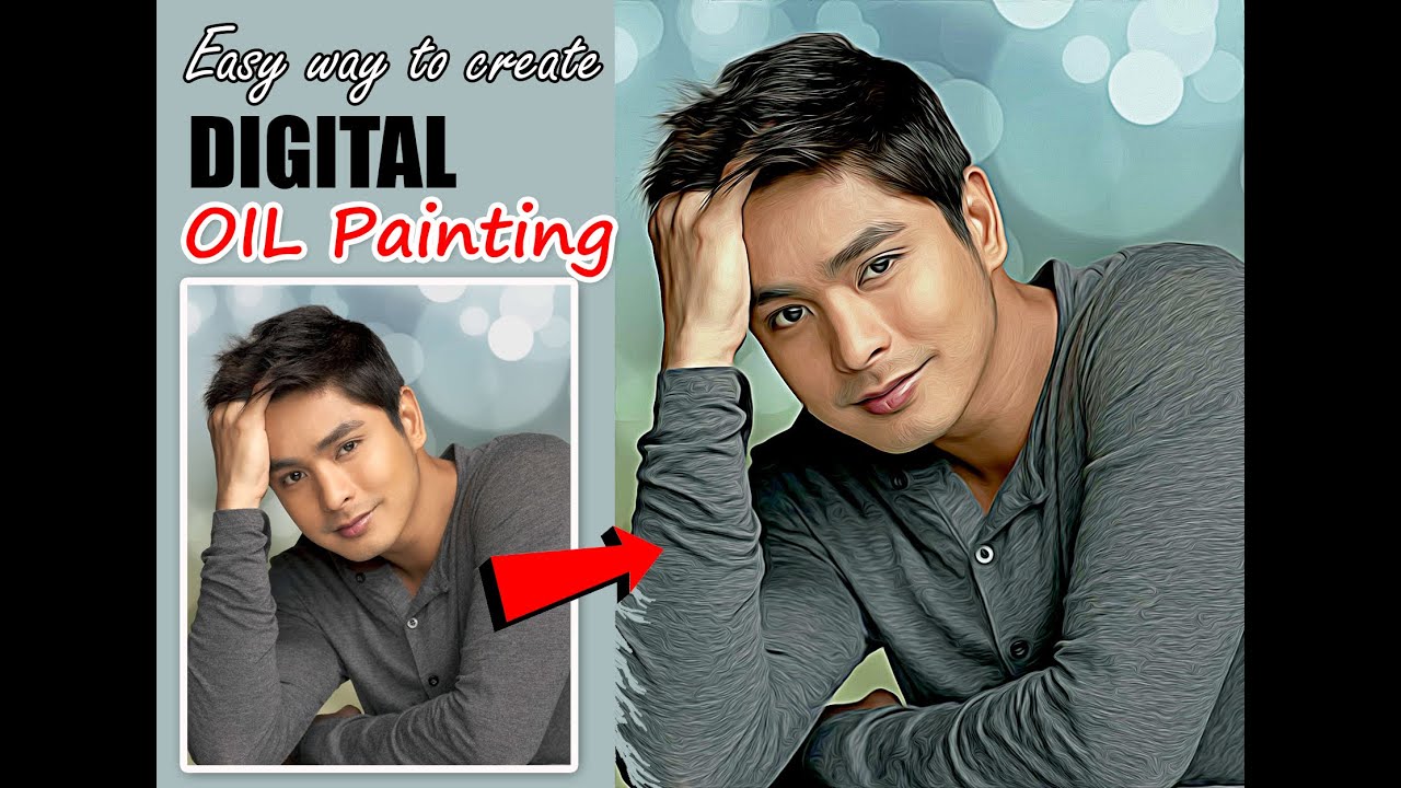Oil painting in photoshop Easy Tutorial - YouTube