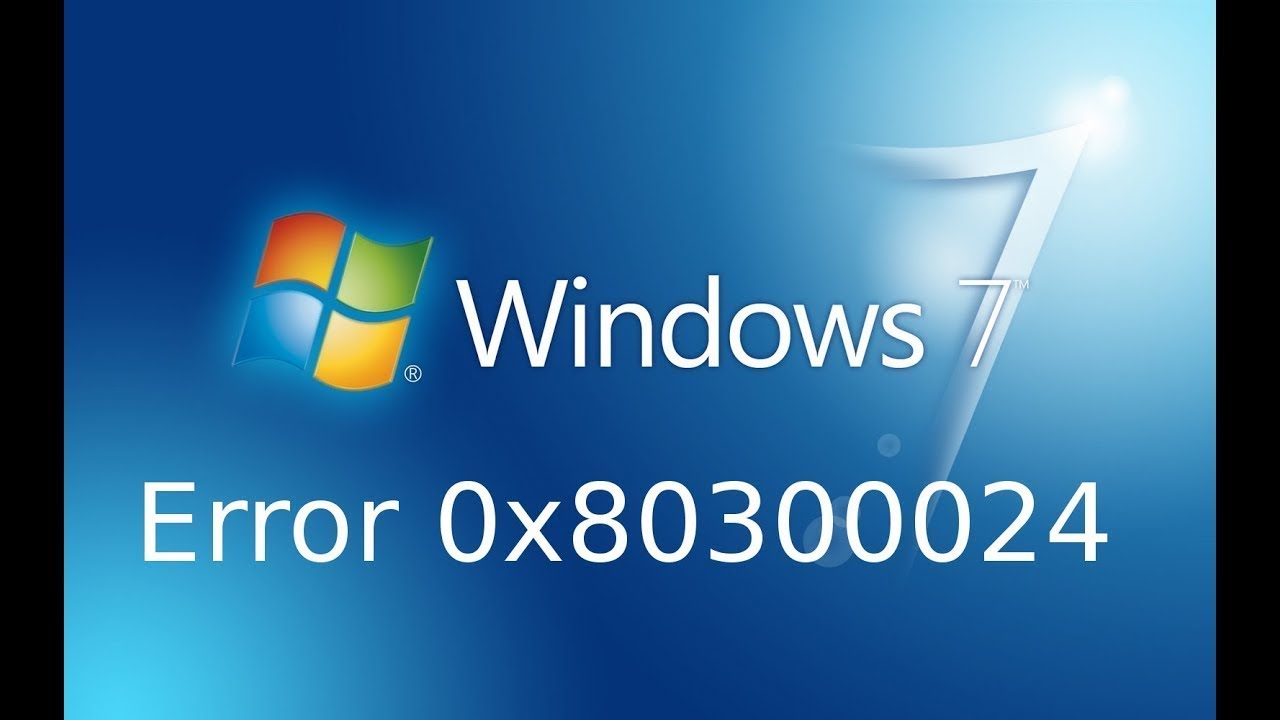 How To Repair Windows 78 Error 0x80300024 New2020 Youtube