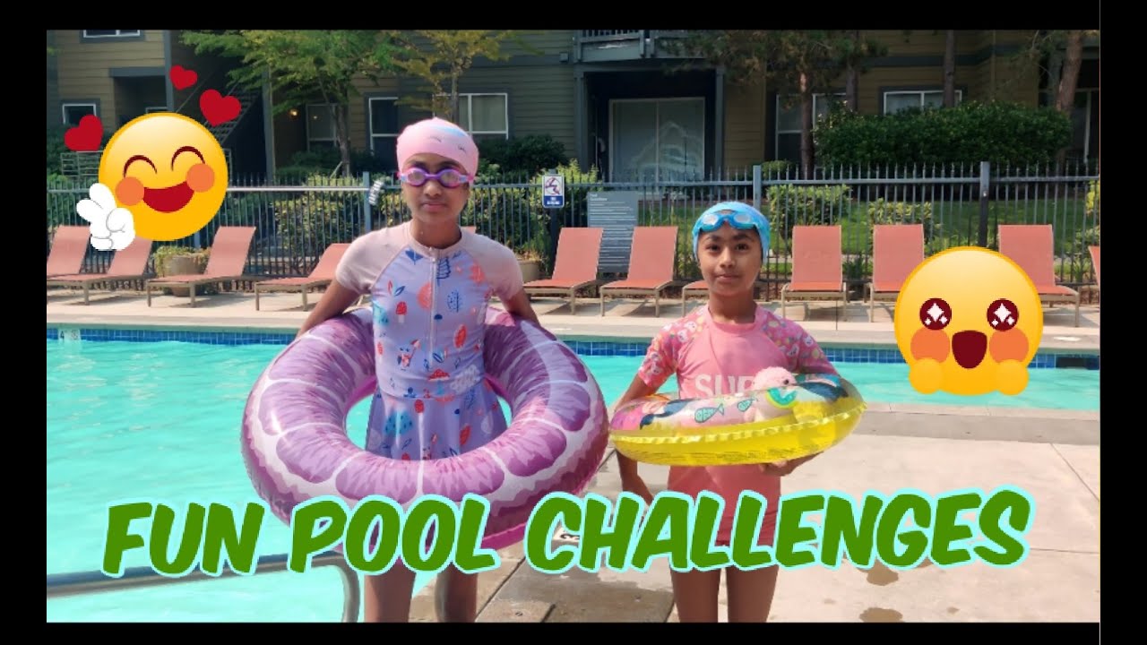 Fun Pool Challenges for kids by SouShanu || Who won the surprise gift ...
