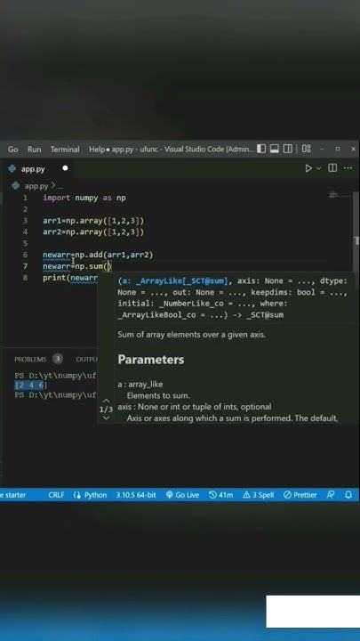 Summation With Numpy Developer Python Programming Pythonprogramming Code Numpy Codes