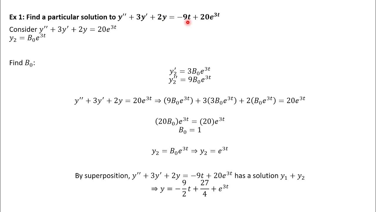 Superposition Principle (and Undetermined Coefficients revisited) (Differential Equations) - YouTube