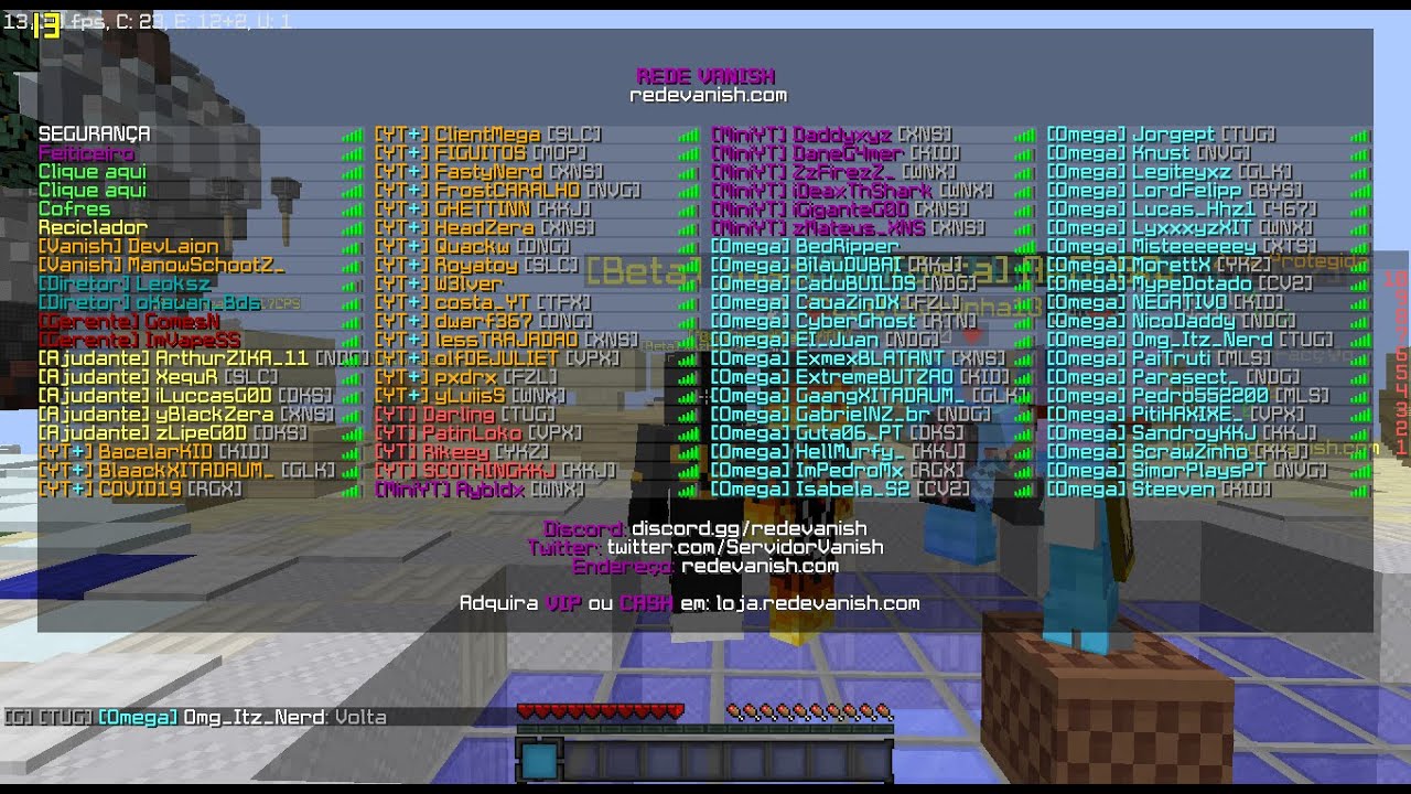 MINECRAFT: NOVO SERVER DE FACTIONS OP VIP FREE 1.8X VAGA NA STAFF ...