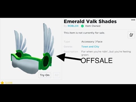 Roblox Fixed The Emerald Valk Shades!! Will They Go Limited?? - YouTube