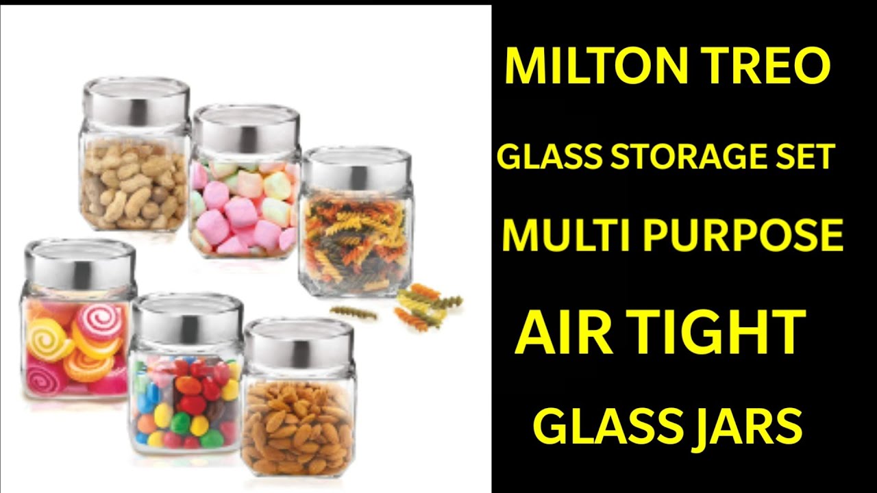 Milton Treo glass storage set Kitchen Jars-Multi purpose air tight ...
