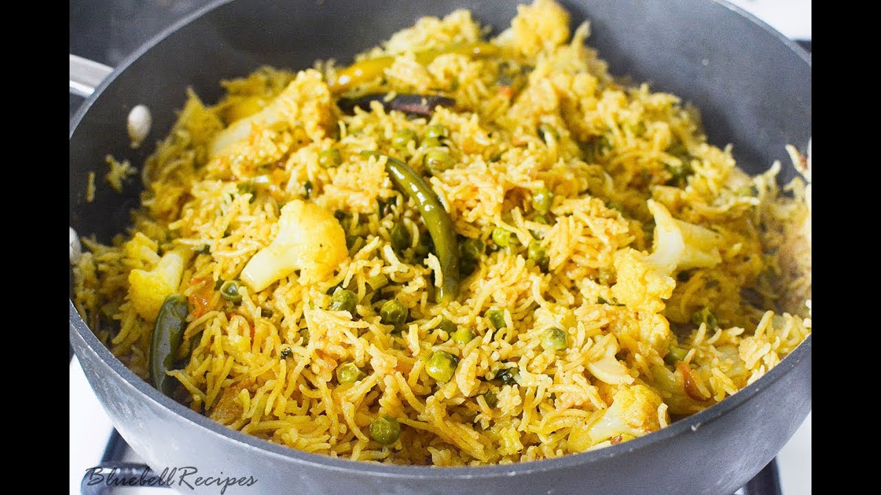 GOBHI MATAR PULAO /cauliflower and green peas pulao / VEGAN RECIPE ...