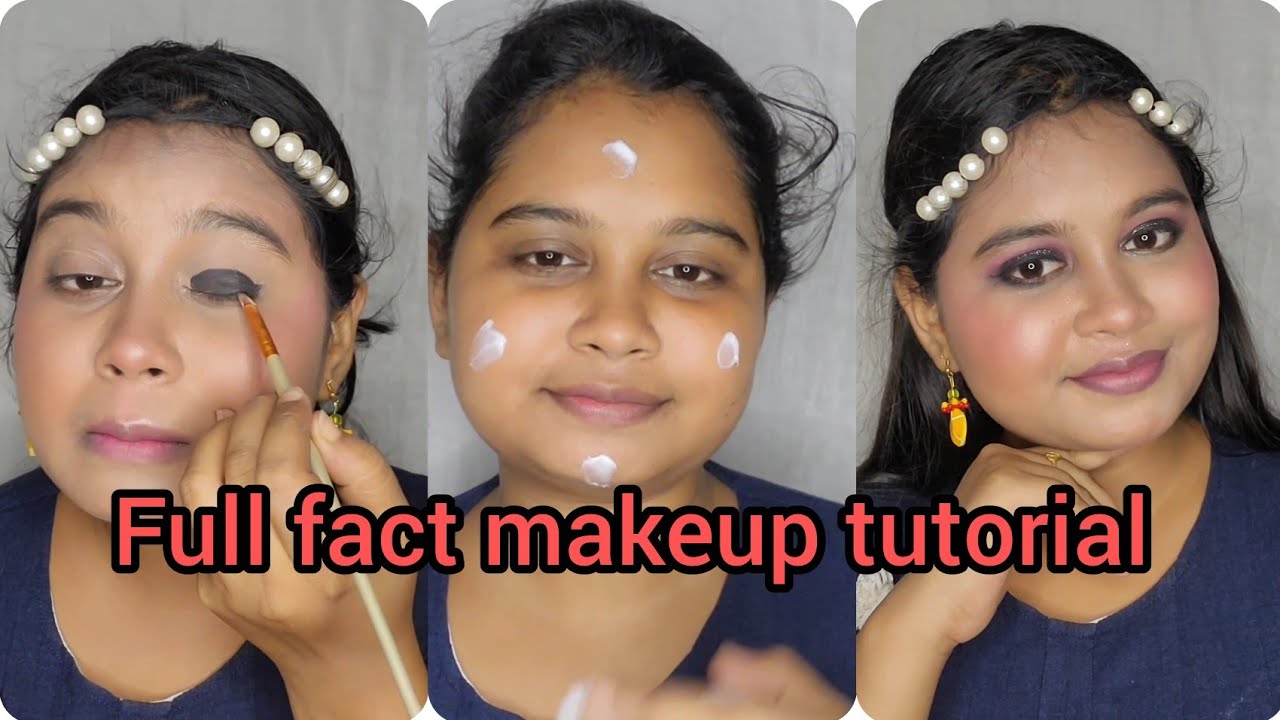 Smokey eyes and full face makeup tutorial step by step ...
