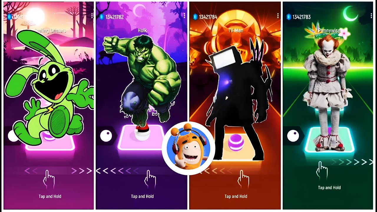 SMILLING CRITTERS 🆚 HULK 🆚 PENNYWISE 🆚 HULK 🆚 GARFIELD 🎶 TILES HOP ...