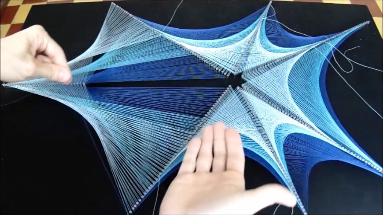 string art cuadro con hilos tensados red no fractal - YouTube