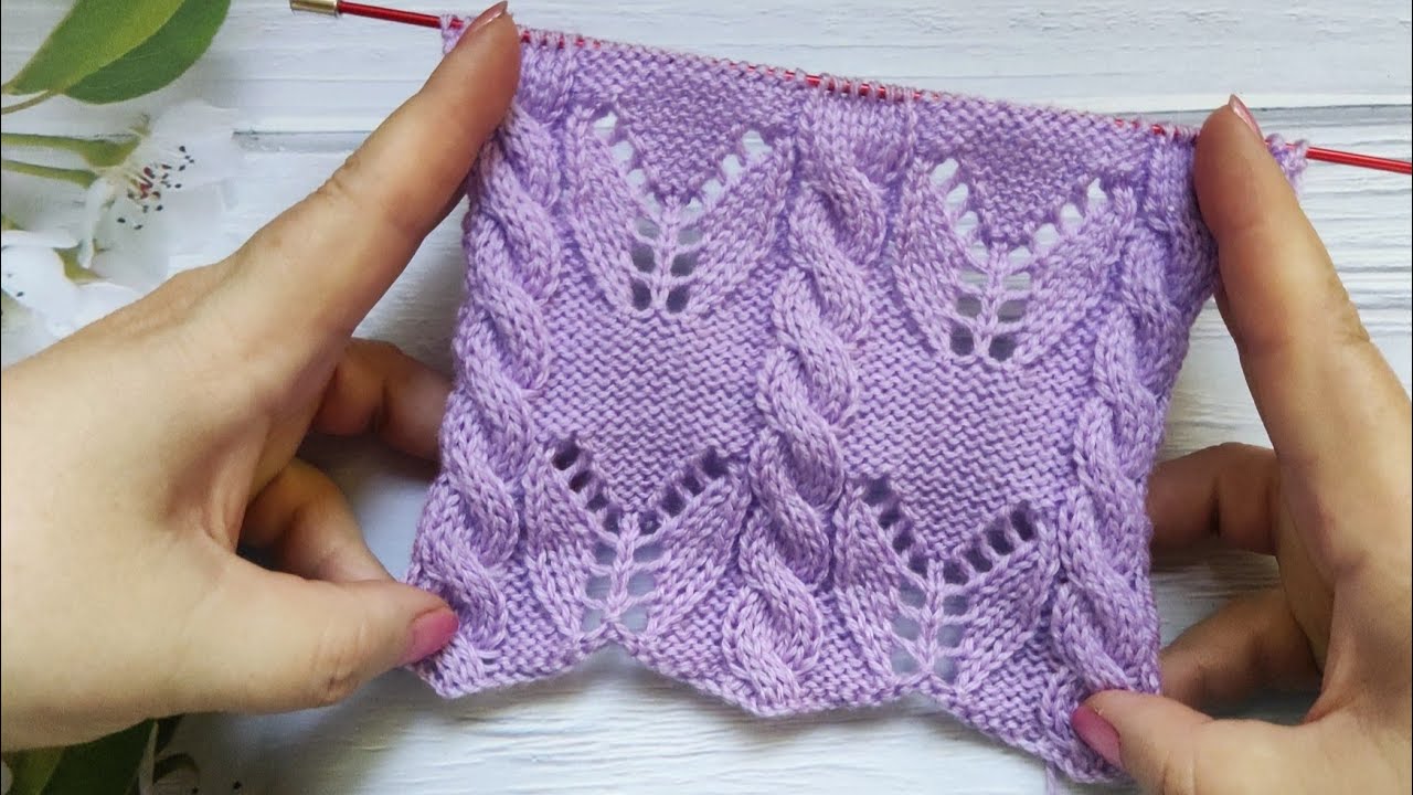 Lace Cable Knit Stitch | Ajour-Zopfmuster stricken | Punto Trecce ...