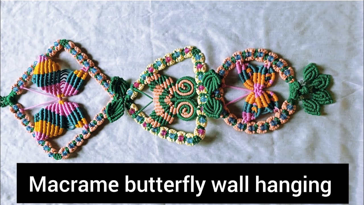 DIY handmade macrame butterfly tutorial|butterfly wall hanging tutorial ...