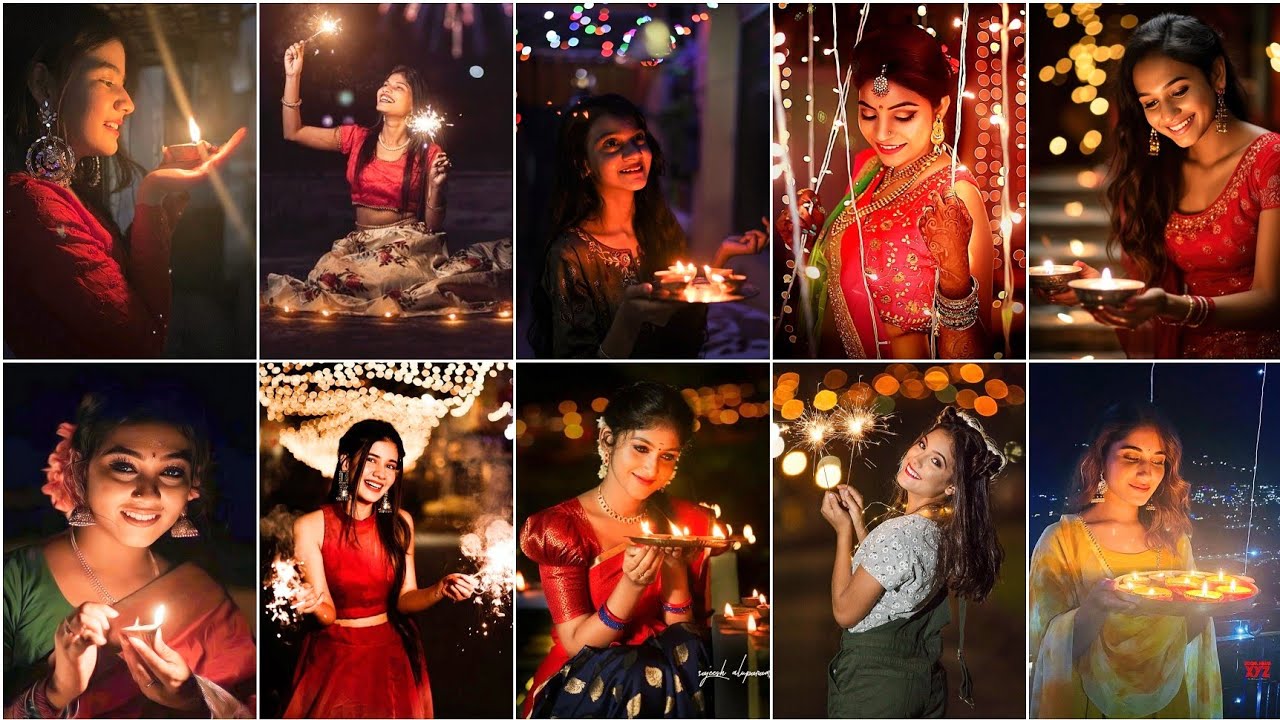 Best Diwali photo poses for girls💥😍 Diwali photoshoot poses for girls🎆 ...