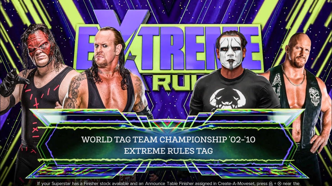 WWE2K24 | Undertaker & Kane Vs Steve Austin & Sting | Tag Team Extreme ...
