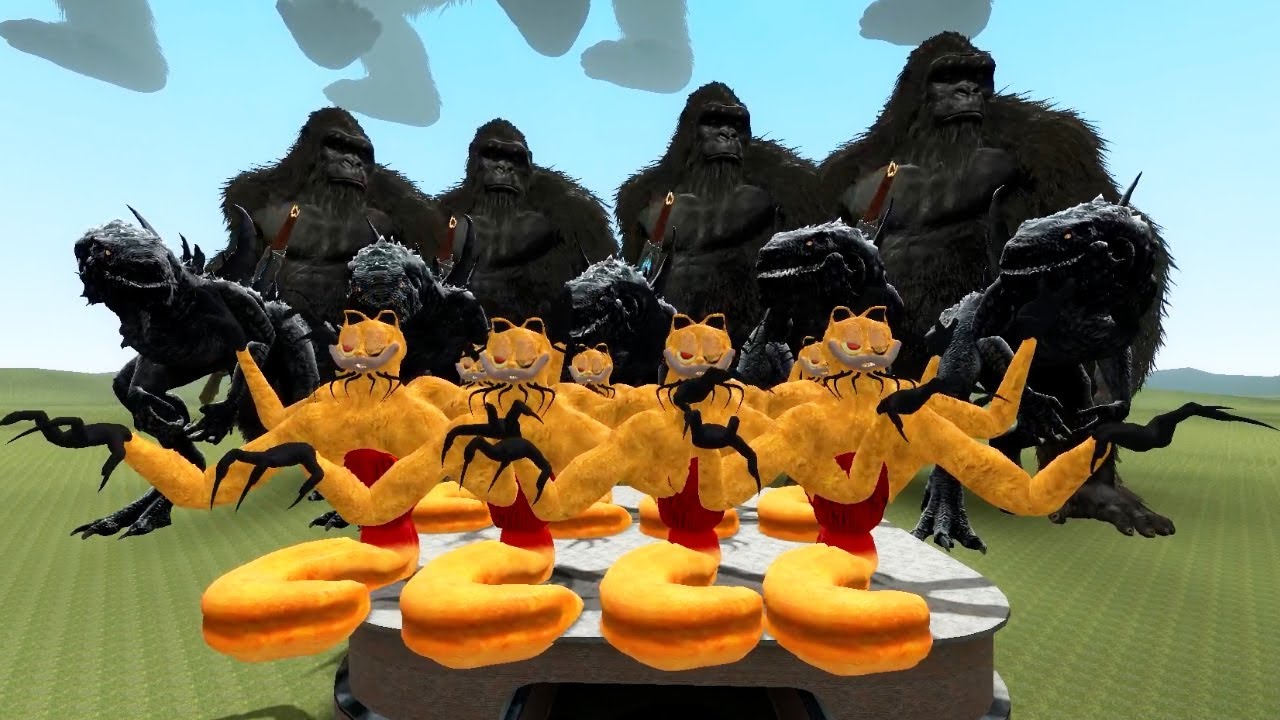 Godzilla VS King Kong VS Garfield In Garry's Mod! - YouTube