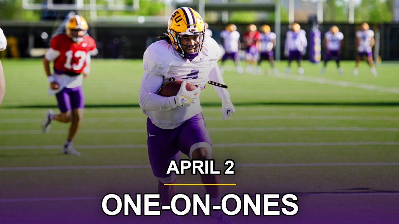LSU April 2 spring practice highlights - YouTube