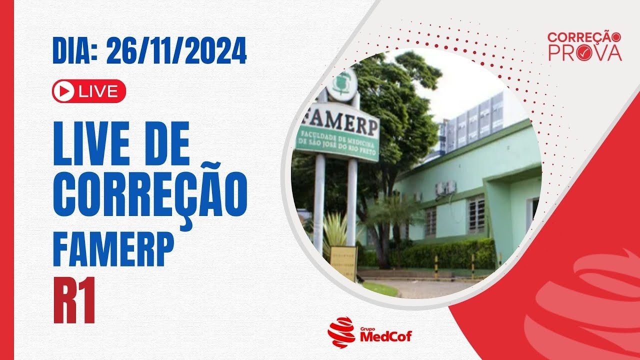 Correção FAMERP R1 2025 - Gabarito Prova de Residência Médica FAMERP R1 ...