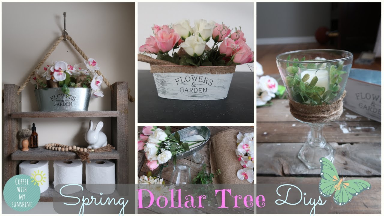 EASY DOLLAR TREE DIY SPRING DECOR | FARMHOUSE RUSTIC | BURLAP CRAFTS ...