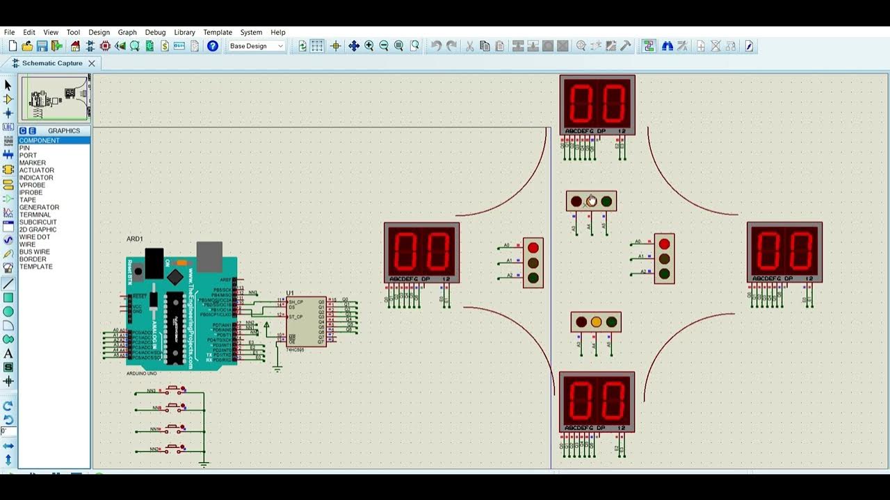 Mạch đèn giao thông ngã tư có nút ưu tiên sử dụng arduino và quét led ...