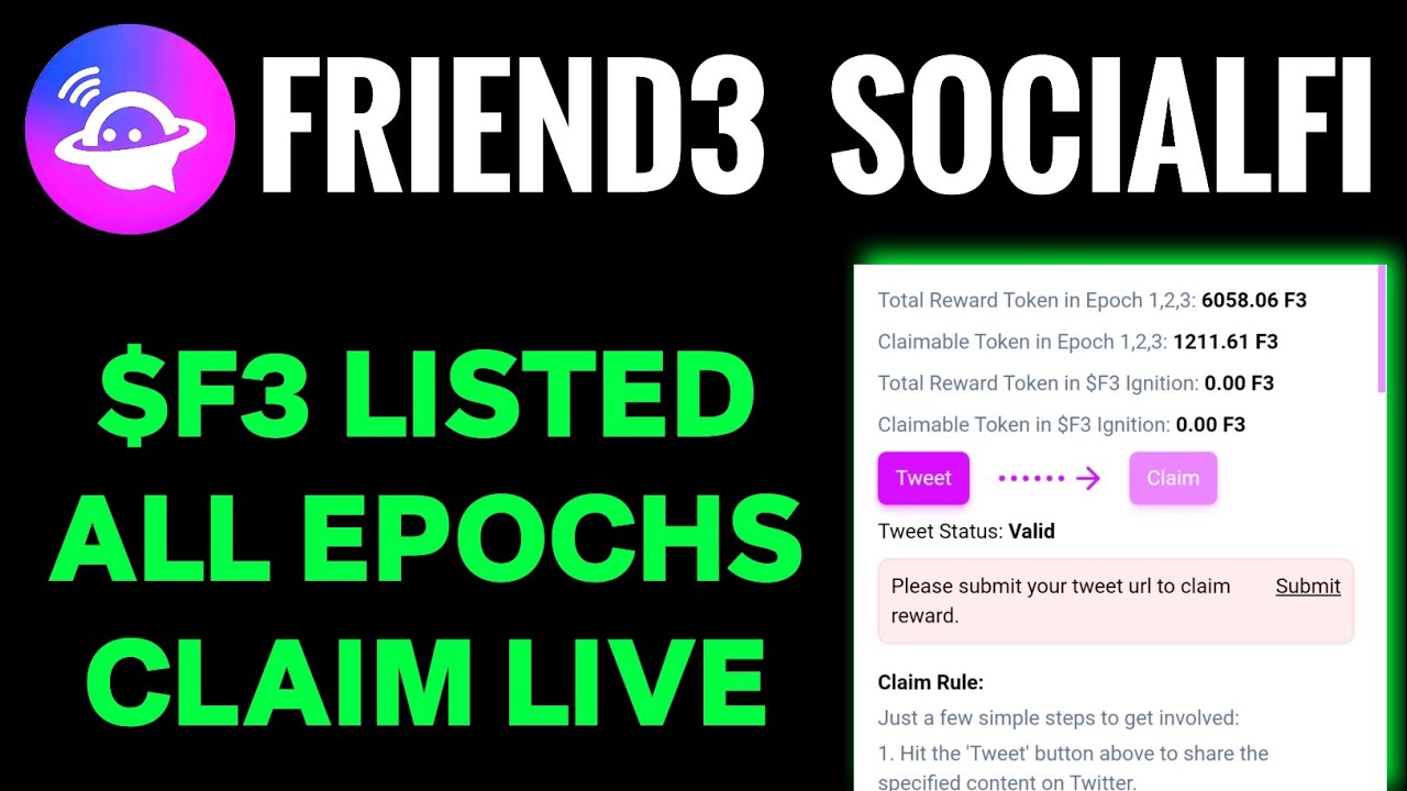 Friend3 Airdrop Claim Process | Friend3 Epoch Claim Process | Friend3 F3 Token Claim Process ...