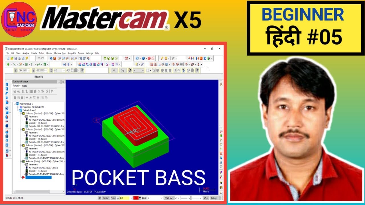 MASTERCAM X5 CLASS #5 MASTERCAM X5 POCKET BASS - YouTube