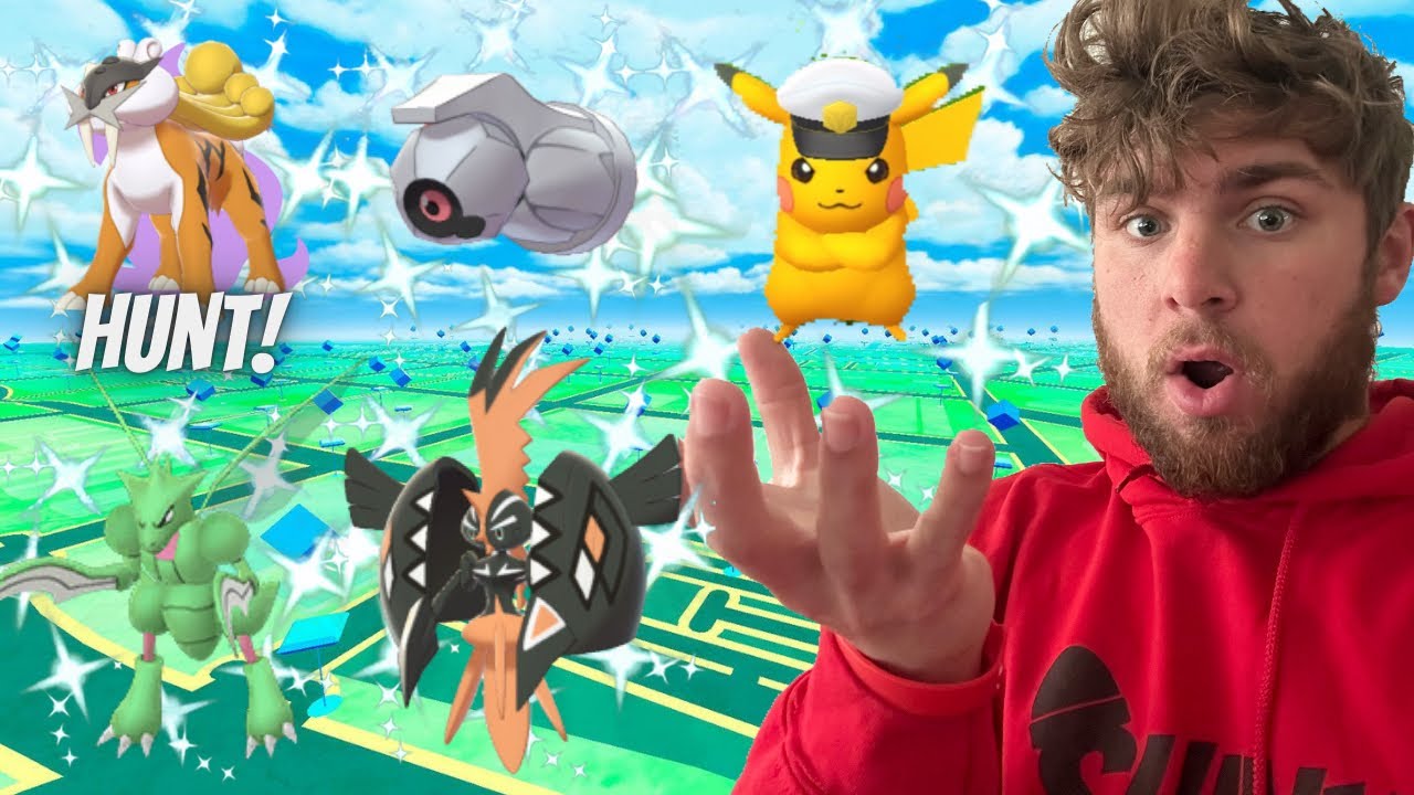 Shiny Captain Hat Pikachu Hunt! Shiny Tapu Koko CAUGHT, Shadow Raikou ...