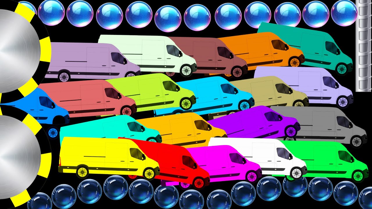 20 Vans Race - Giant Hydraulic Rolling Wheel Chase - YouTube