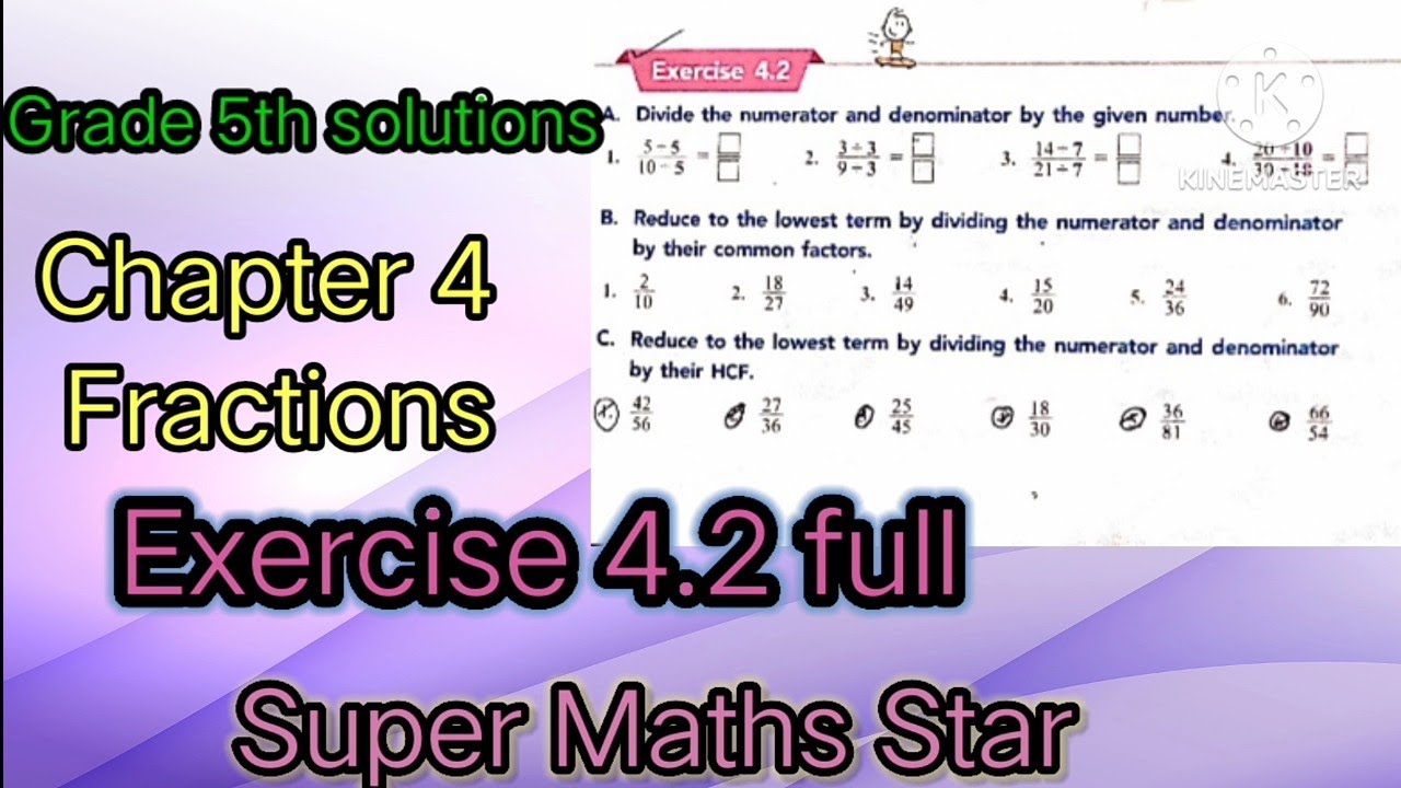 Class 5th Exercise 4.2 fractions super maths star | Mathsadda ...
