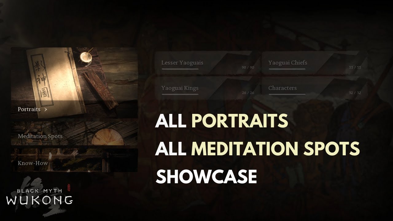 Black Myth: Wukong】All Portraits and Meditation Spots - YouTube