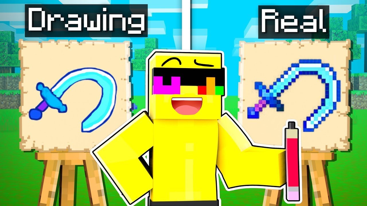 Sunny Gets ANYTHING HE DRAWS In Minecraft! - YouTube