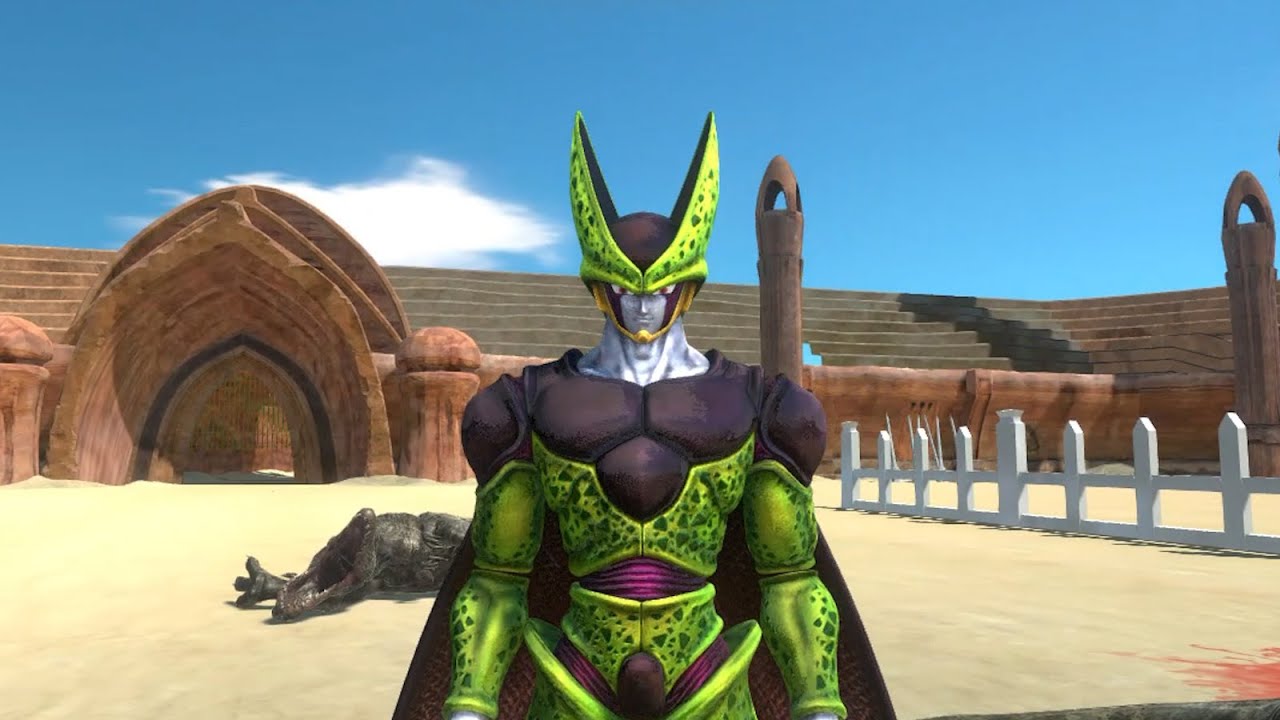 Superhero Perfect Cell VS TREX - Animal Revolt Battle Simulator - YouTube