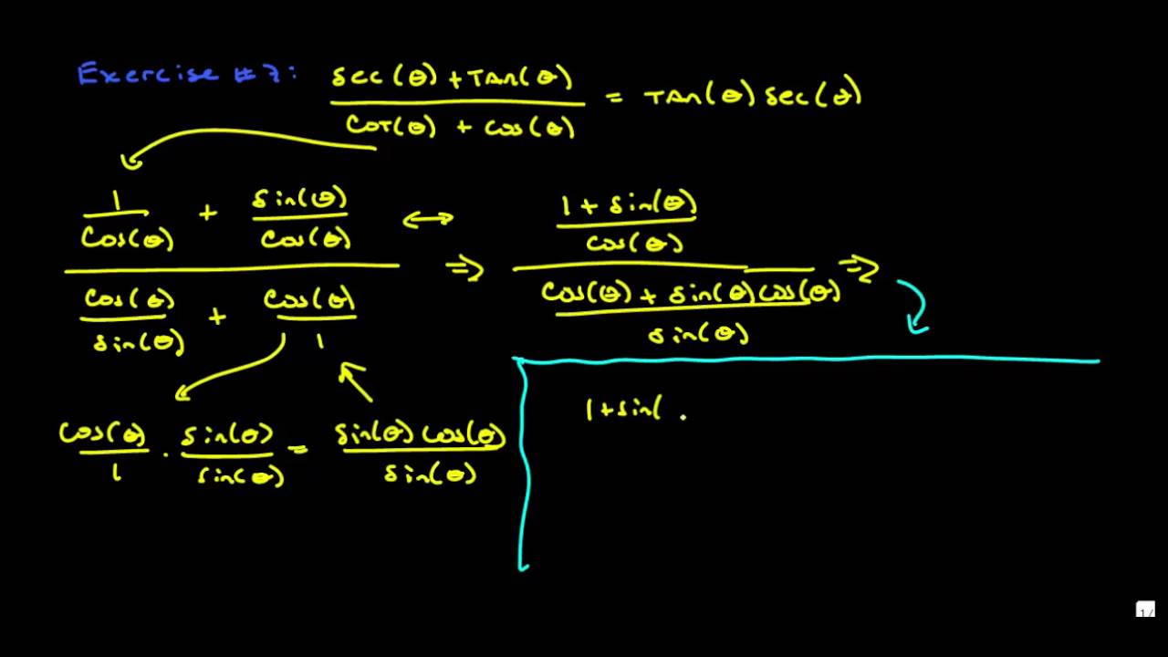 Proving Complex Identities Exercise 1 20121079 - YouTube