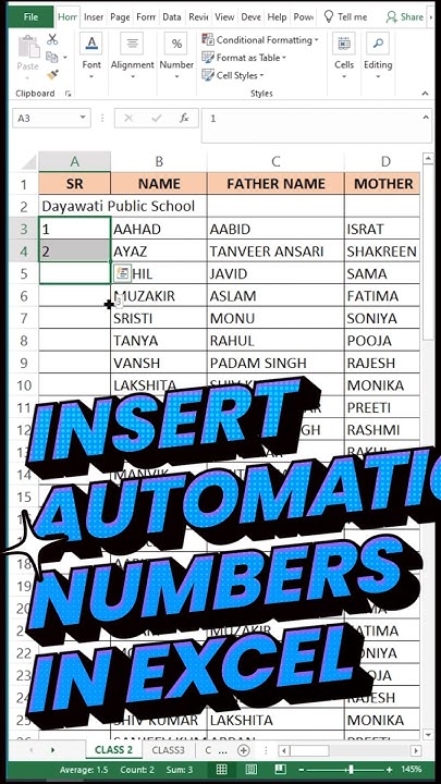 How to Insert Automatic Number in Ms Excel #youtubeshorts #exceltips #shortvideo #trending - YouTube