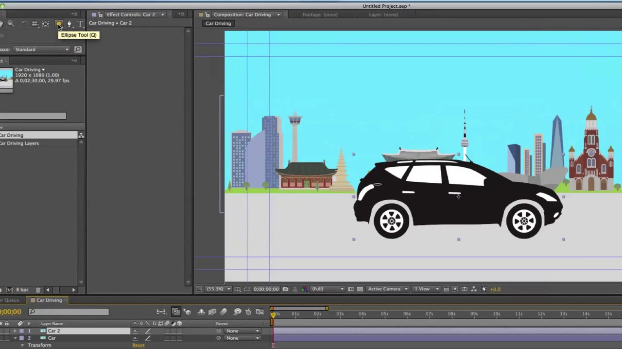 Car driving animation - After Effects Tutorial - YouTube