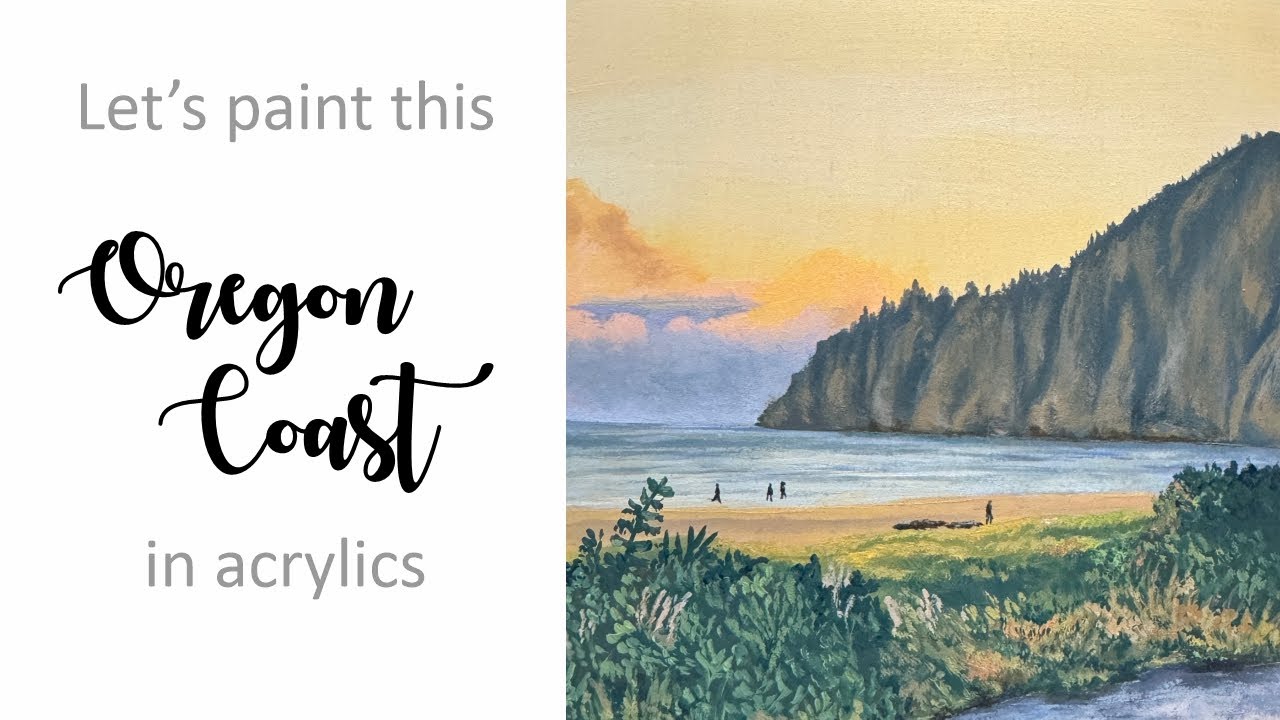 Oregon Coast Painting Tutorial - YouTube