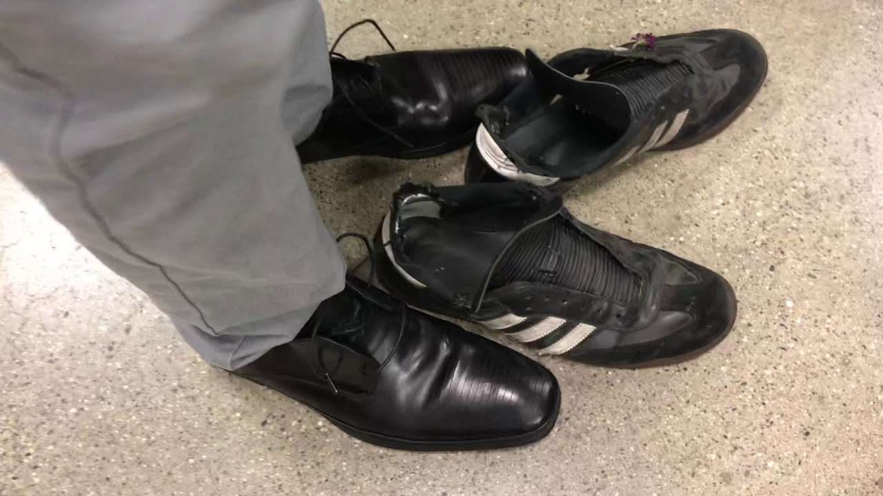 Shopping Yet Again Wearing The Trashed Adidas Samba Indoor Soccer Shoes ...