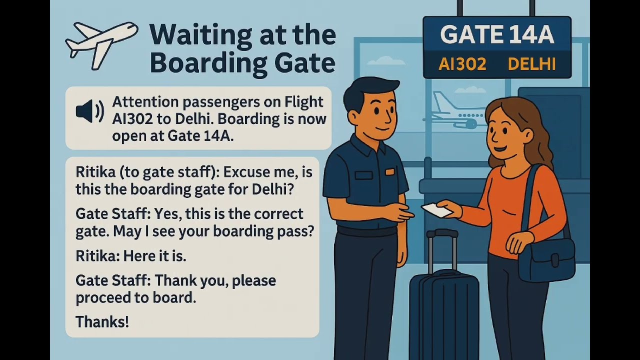 ️ Conversation at the Airport in English | Airport English Dialogue ...