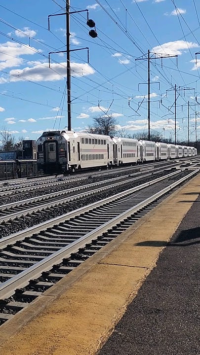 NJT NEC Line Train #7846 at Jersey Ave led by Mutilevel II Cab Car #7057 #shorts #fyp - YouTube