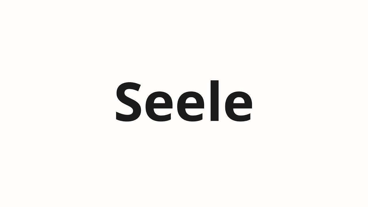 How to pronounce Seele - YouTube