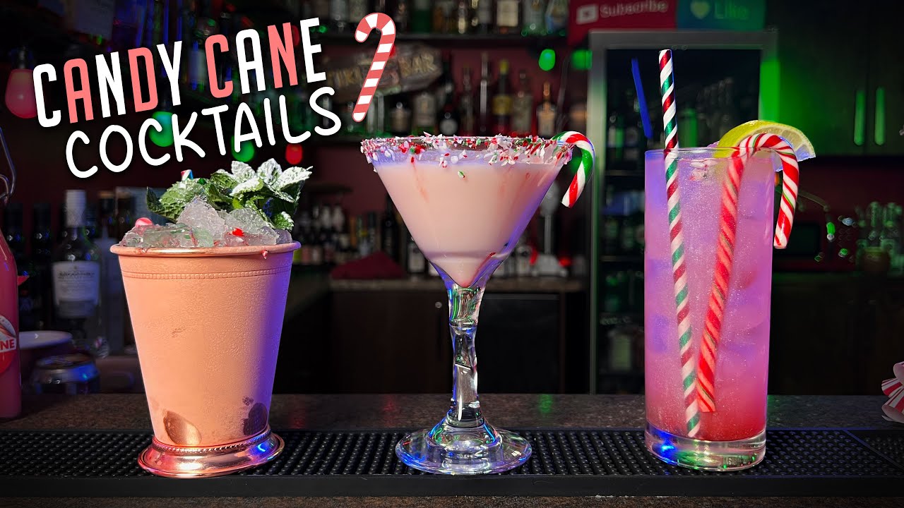 Christmas Cocktails with Candy Cane Syrup | Peppermint Cocktails - YouTube