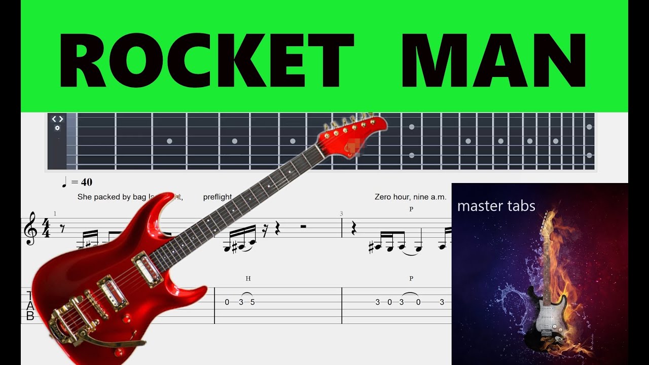 ROCKET MAN |#eltonjohn#|Guitar Tab| #Mastertabs#BestFreeYoutubeMusic# # ...