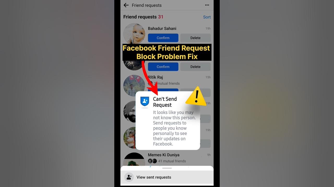 Facebook Friends Request Block Problem Fix 2024 | How To Fix Facebook Request Block Issue # ...
