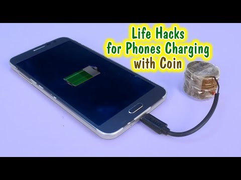 Life Hacks for Phones Charging with Coin - YouTube