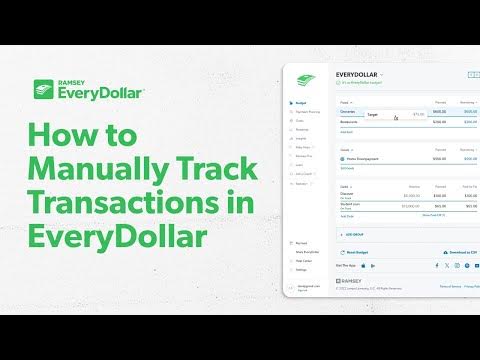 How to Manually Track Transactions in EveryDollar - YouTube