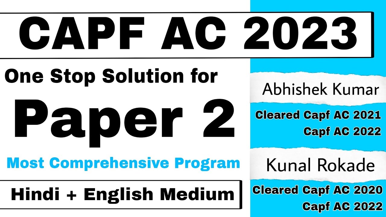 Capf AC Paper 2 Practice Program | Aarambh : The Beginning ...