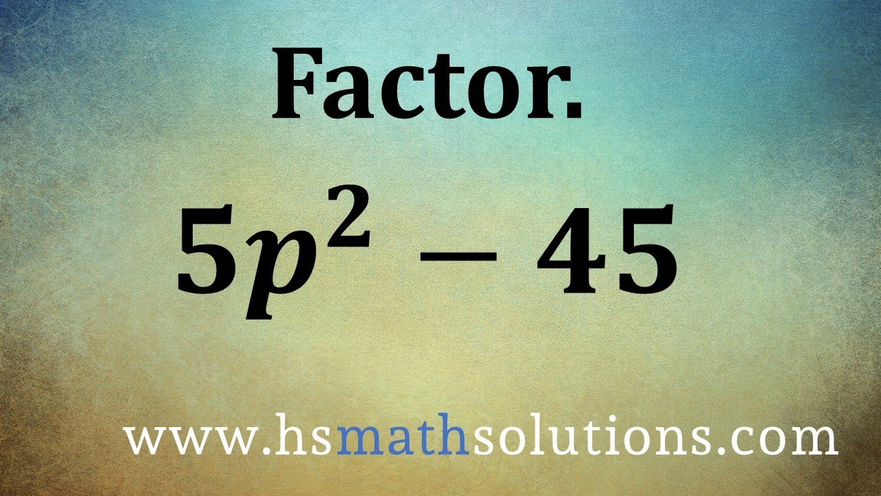 Factoring Difference of Squares (Example) - YouTube