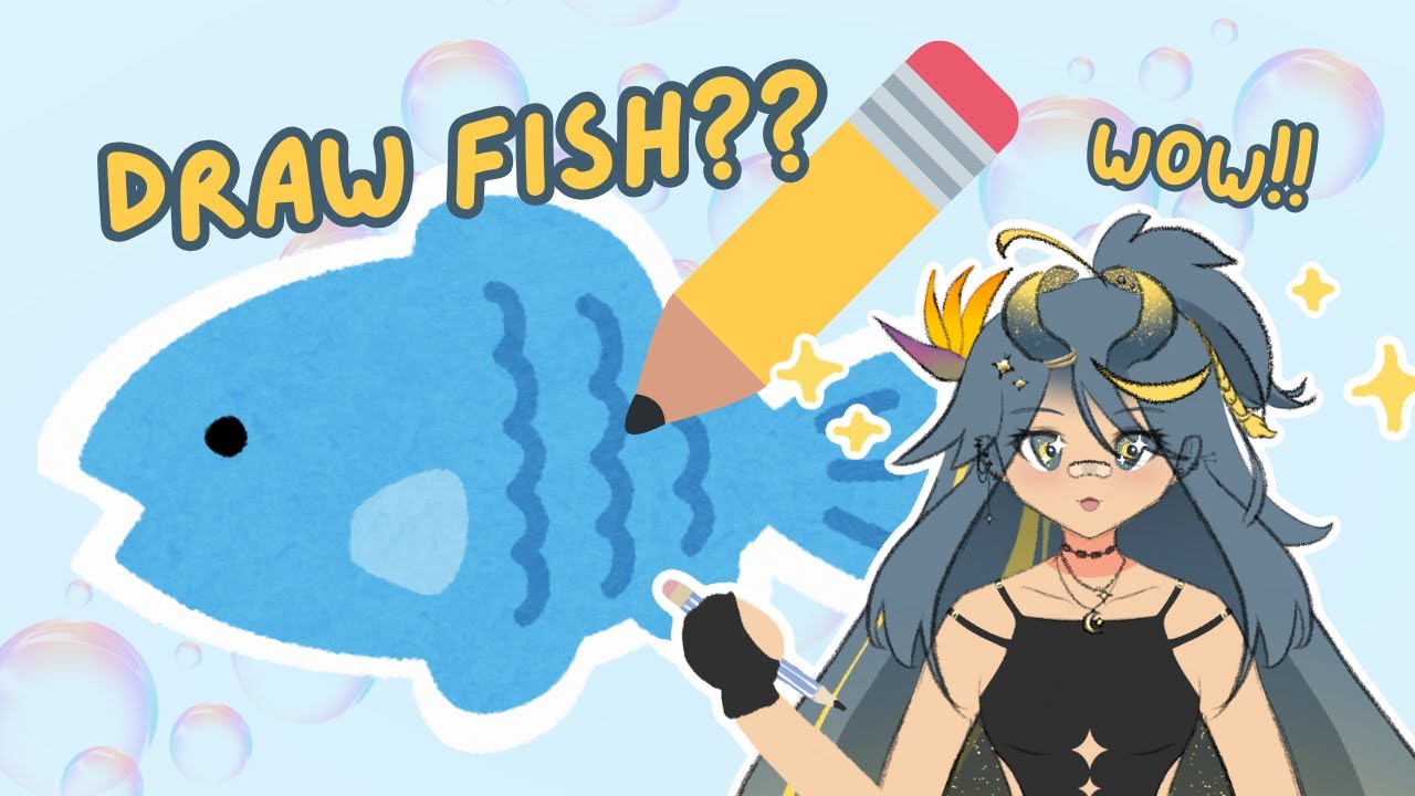 blue fish draws blue fish?!【drawing】 - YouTube